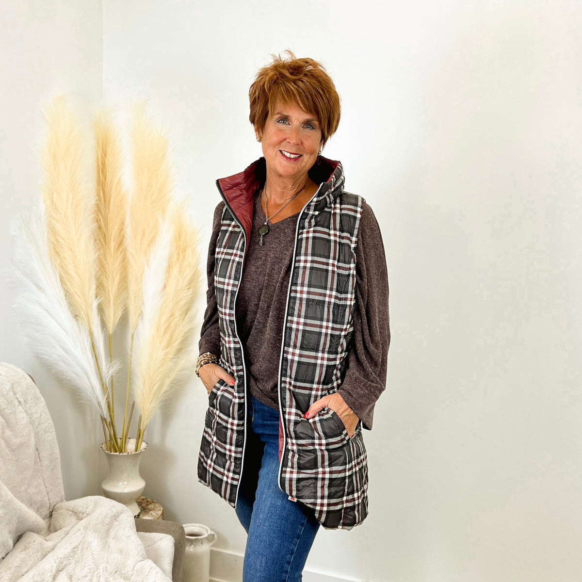 Anorak Reversible Plaid Vest – Mainstream Boutique Stillwater